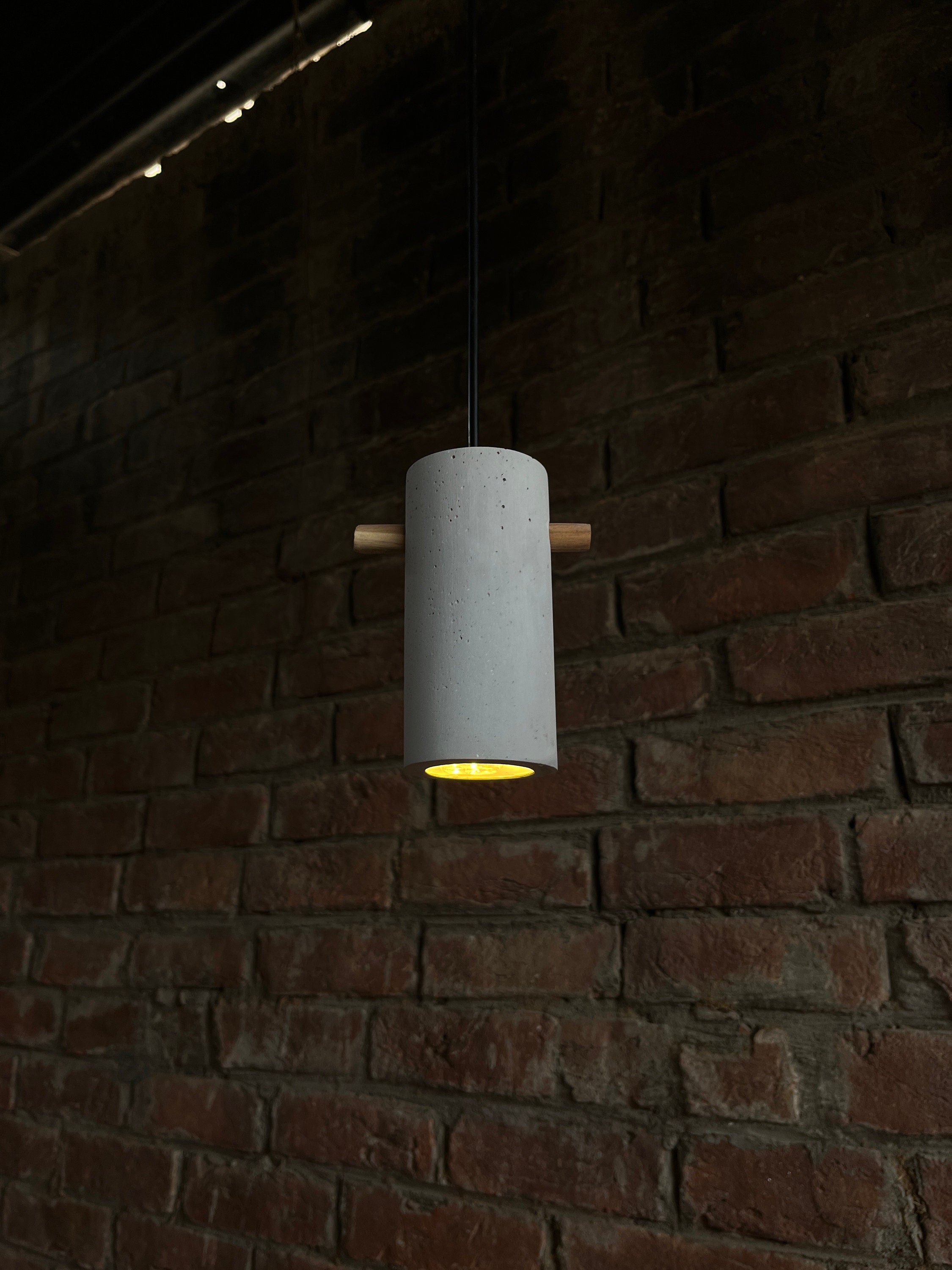 Set of 2 Handmade Concrete Pendant Lights - Modern Hanging Ceiling ...