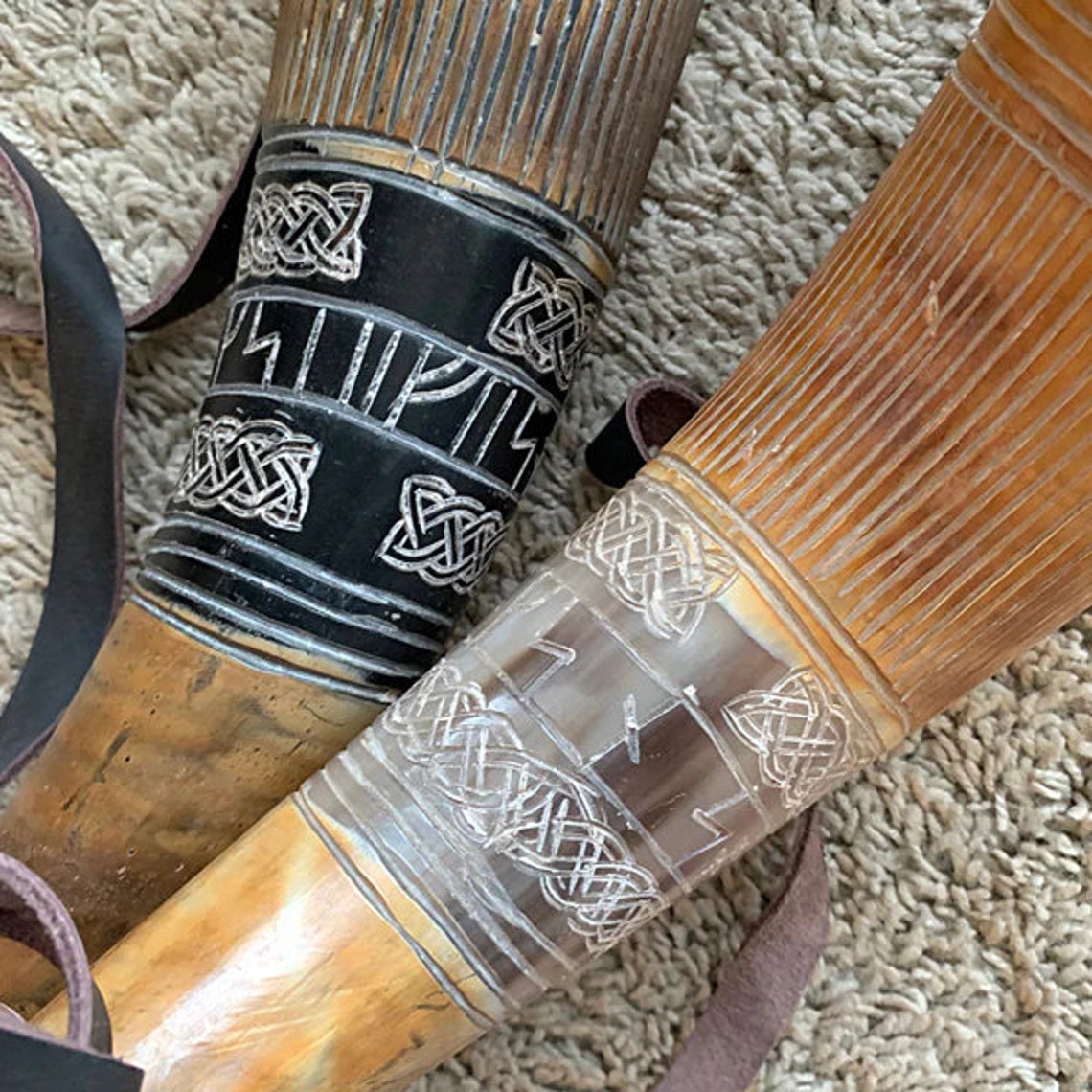 Viking War Horn 18 Battle Trumpet Crafted From Authentic Ox Horn A ...