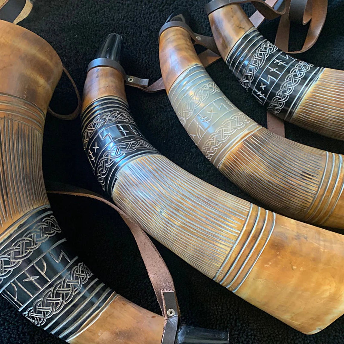 Viking War Horn 18" Battle Trumpet Crafted From Authentic Ox Horn – A ...