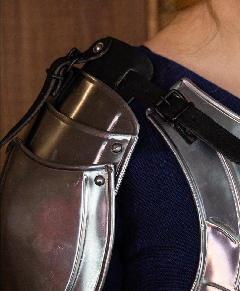 Handmade Lady Armor Jacket With Shoulder Plates 18 Gauge Steel, Perfect ...