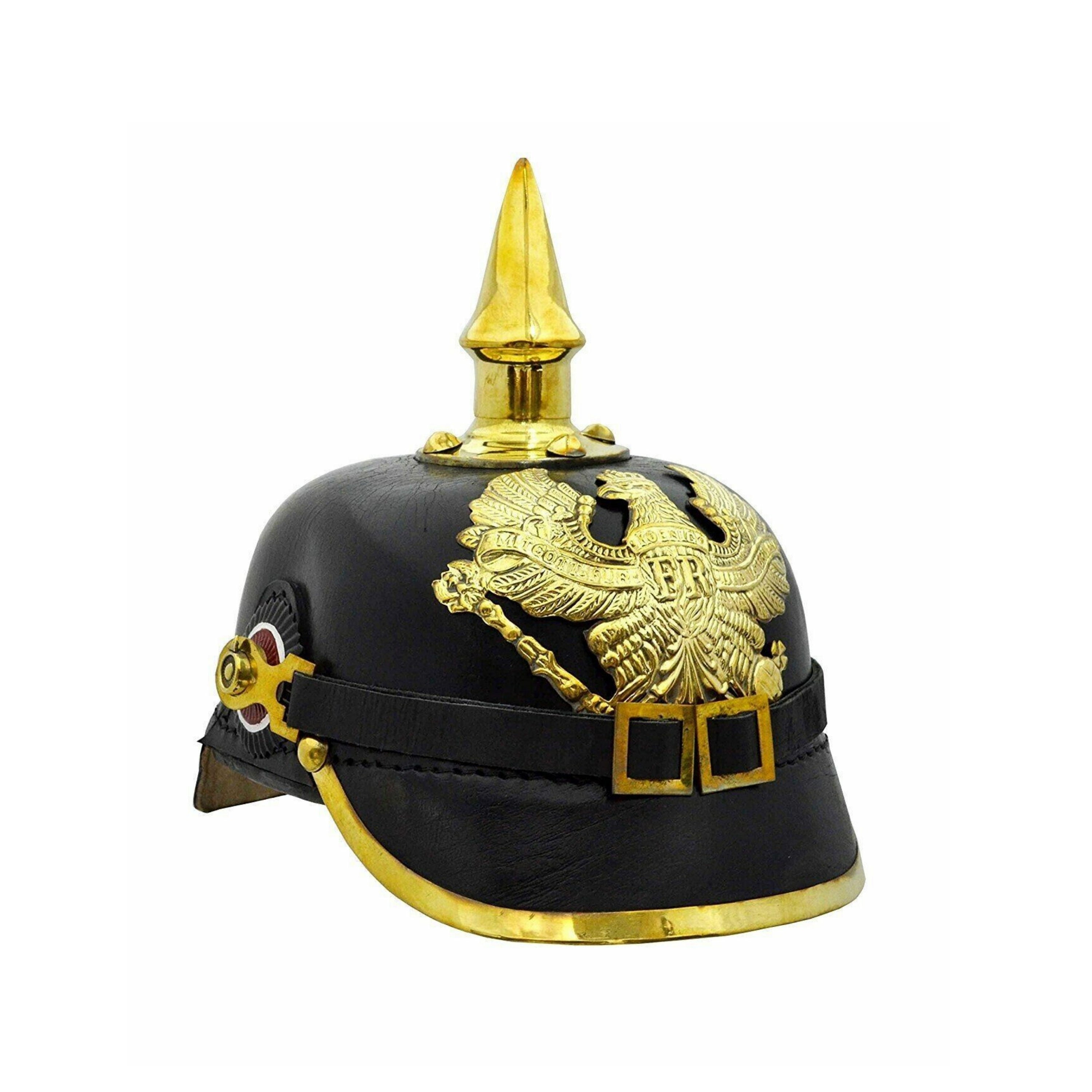 German Pickelhaube Helmet Imperial Prussian Helmet Spiked Leather ...