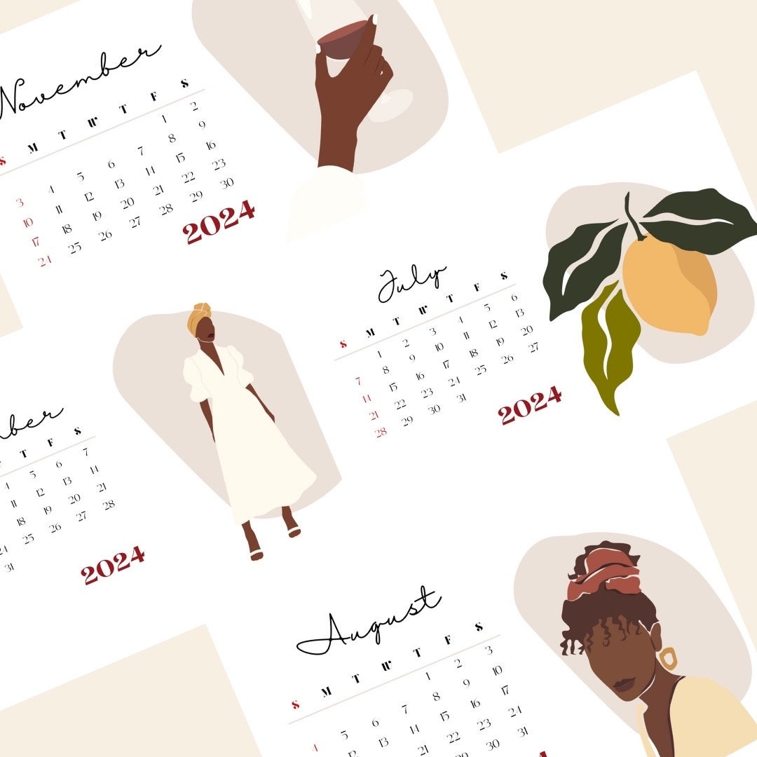 Black Women Wall Calendar, Wall Calendars, Desk Calendars,wall Art ...