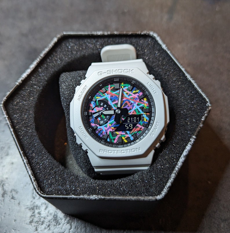 Custom Casio G-shock Painted by Hand - Colors - GA-2100 Casioak 44mm - Etsy