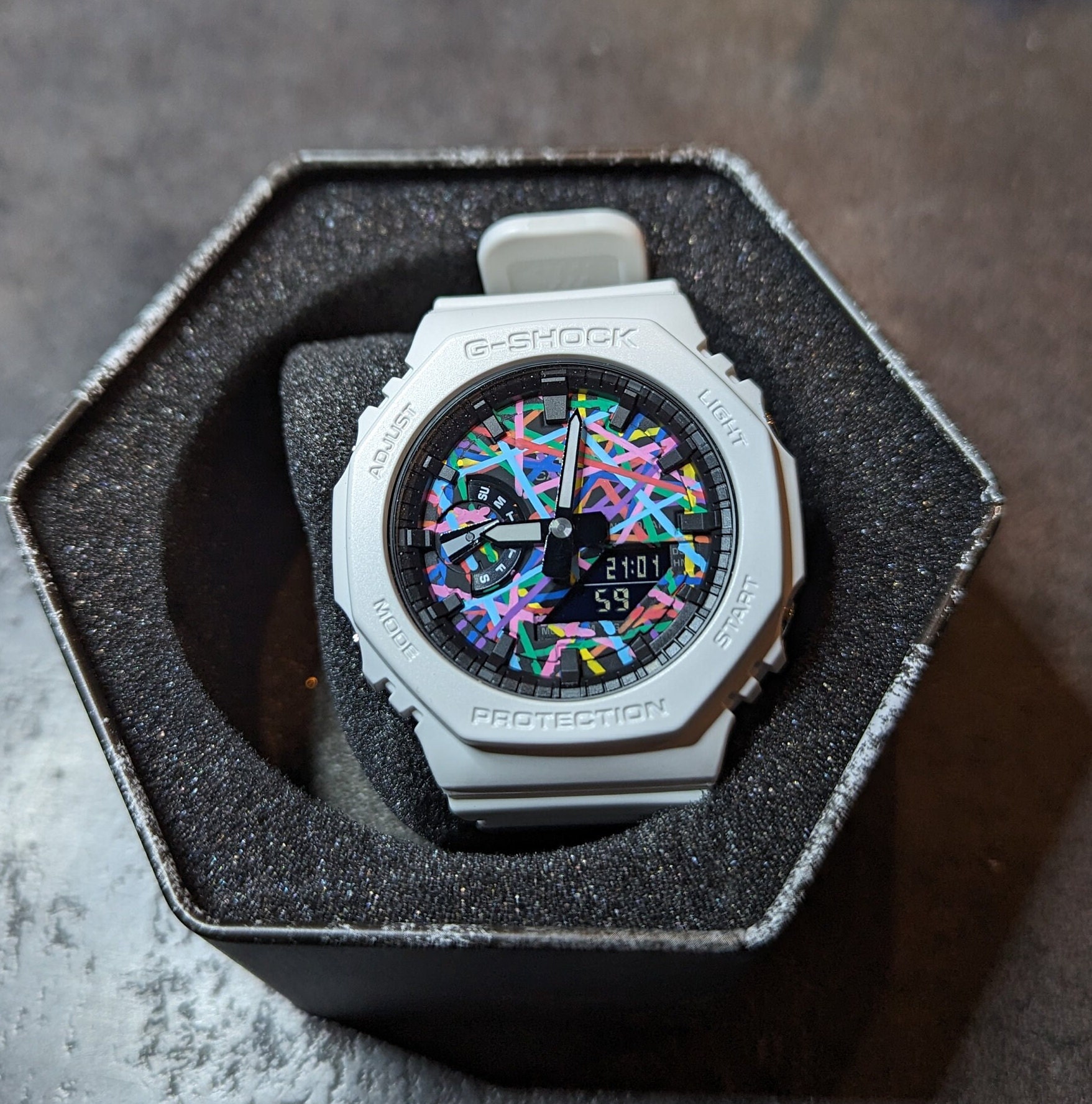 Custom Casio G-shock Painted by Hand - Colors - GA-2100 Casioak 44mm - Etsy