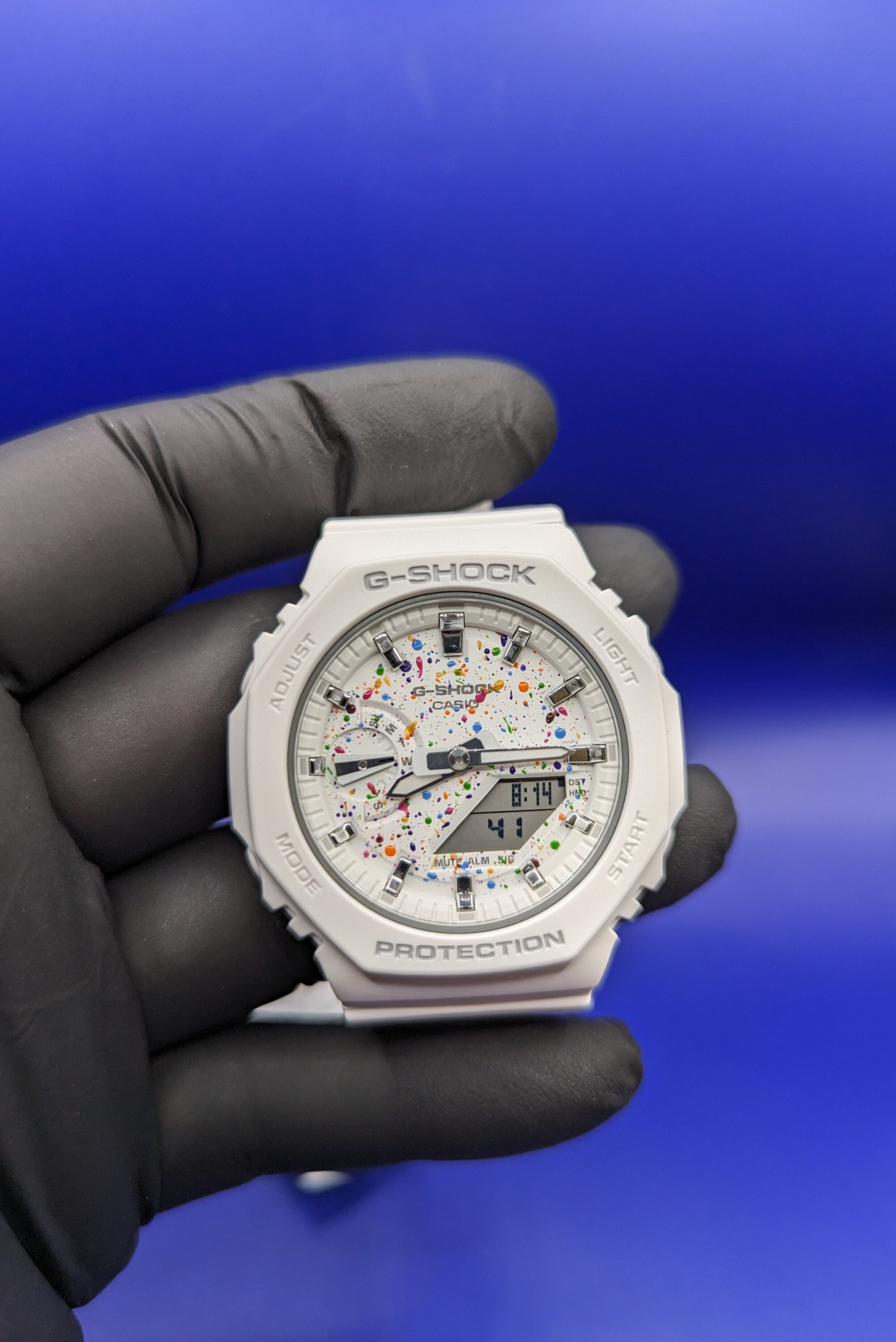 Casio G-Shock pintado a mano Confeti GMA-S2100 Casioak personalizado 42 ...
