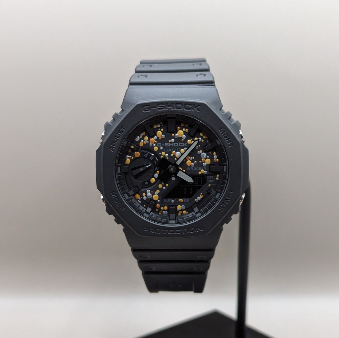 Custom Casio G-shock Painted by Hand - Golden Sky - Casioak GA-2100 ...