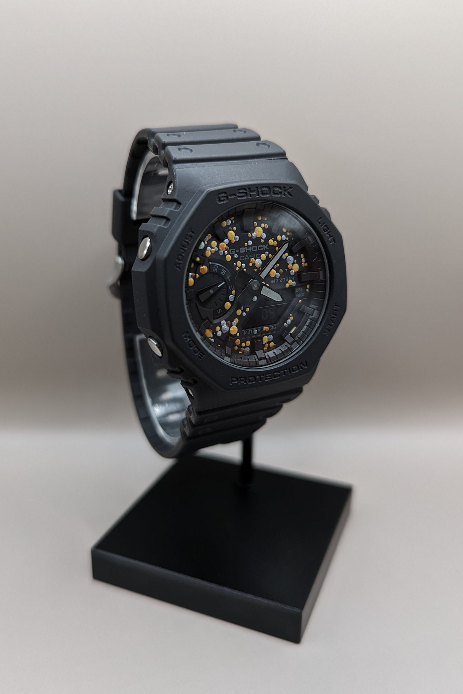 Custom Casio G-shock Painted by Hand - Golden Sky - Casioak GA-2100 ...