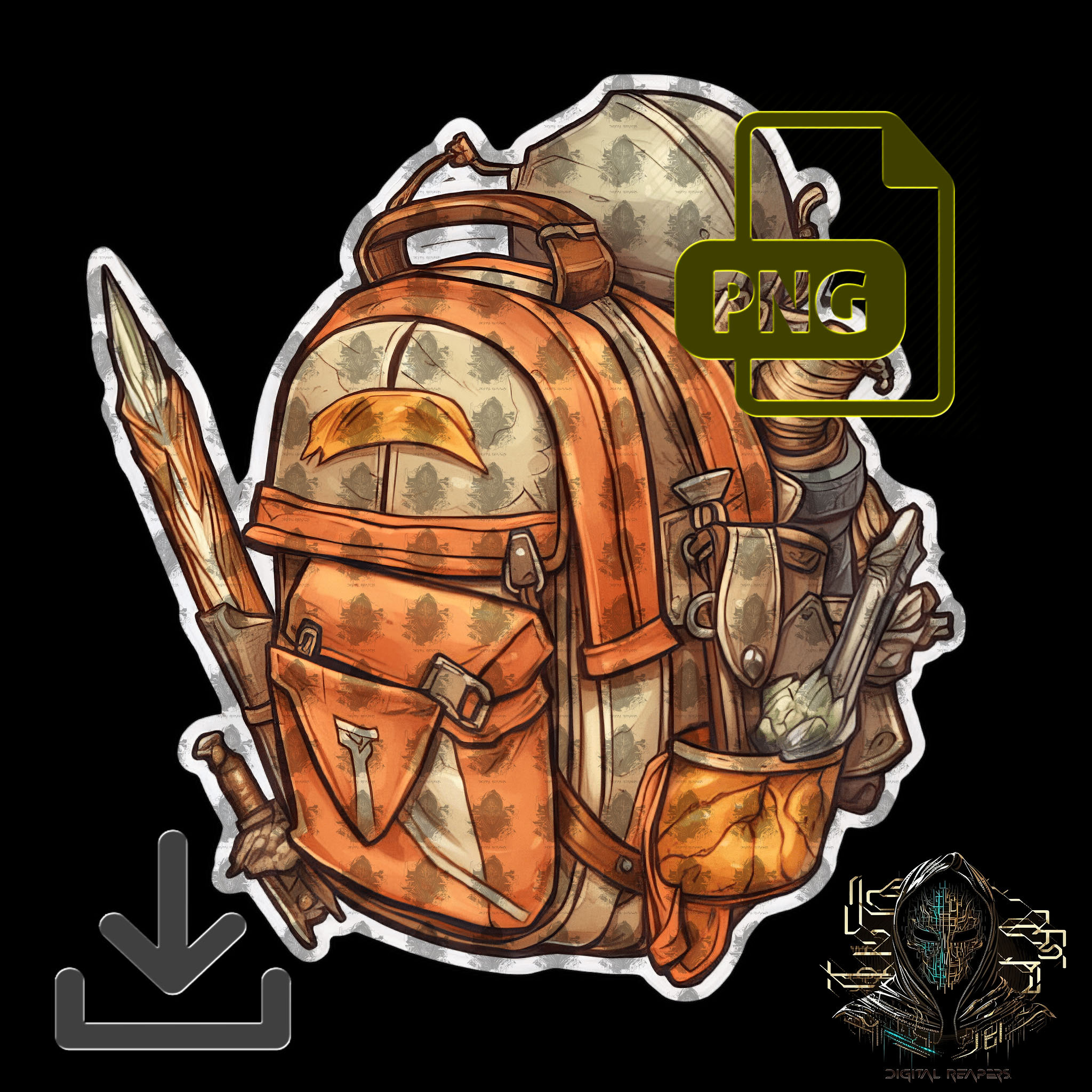 DND Inspired High Fantasy Backpack Digital Prints Perfect for Stickers ...