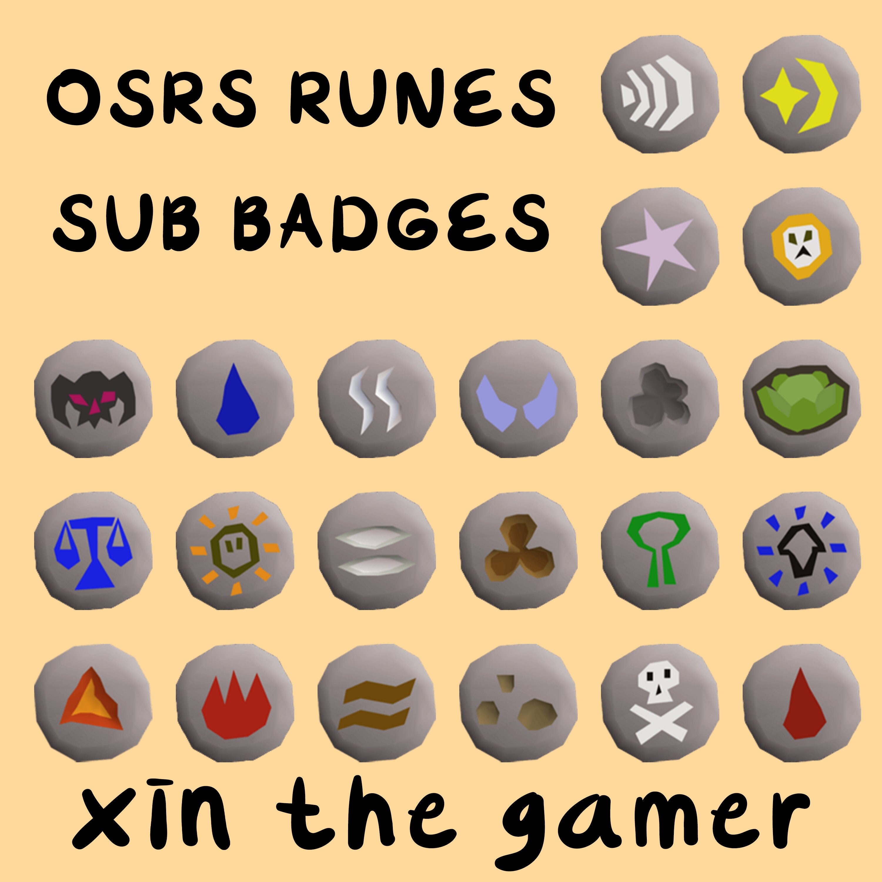 Old School Runescape Runes Sub Badges for Twitch - Etsy