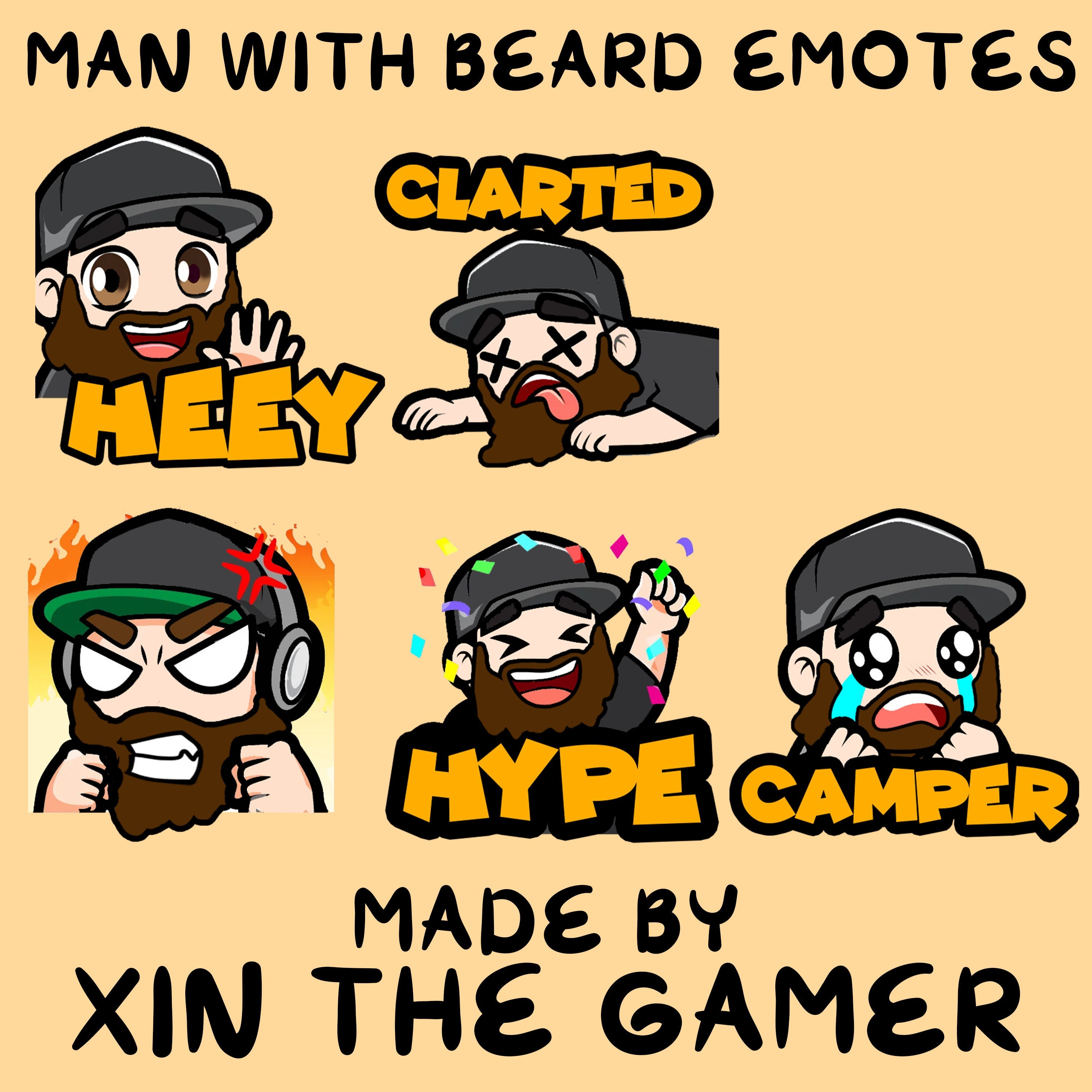 Man With Beard Emotes for Twitch - Etsy