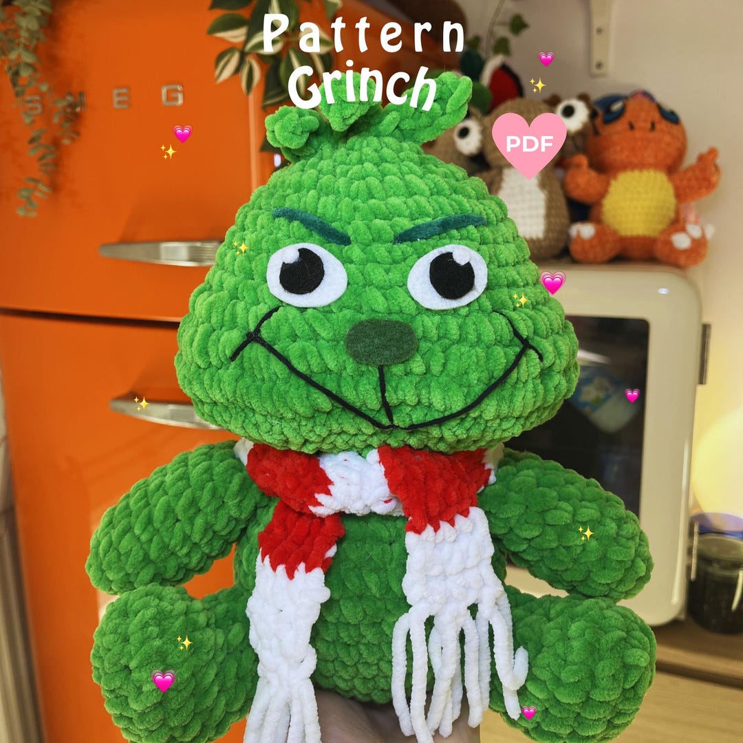 Crochet Grinch Pattern PDF Download Beginner Friendly Amigurumi - Etsy