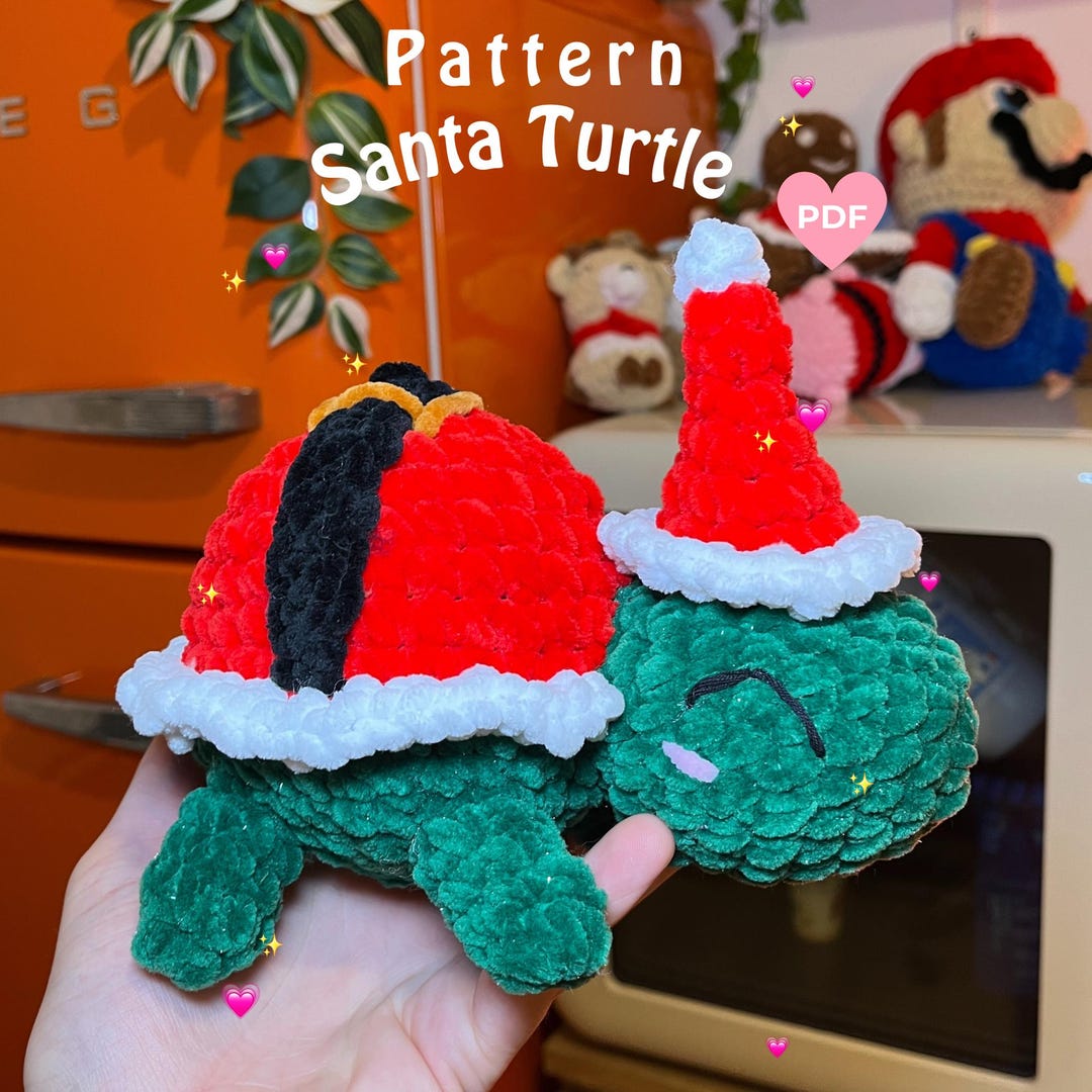 Crochet Santa Turtle Pattern PDF Download Beginner Friendly Amigurumi ...