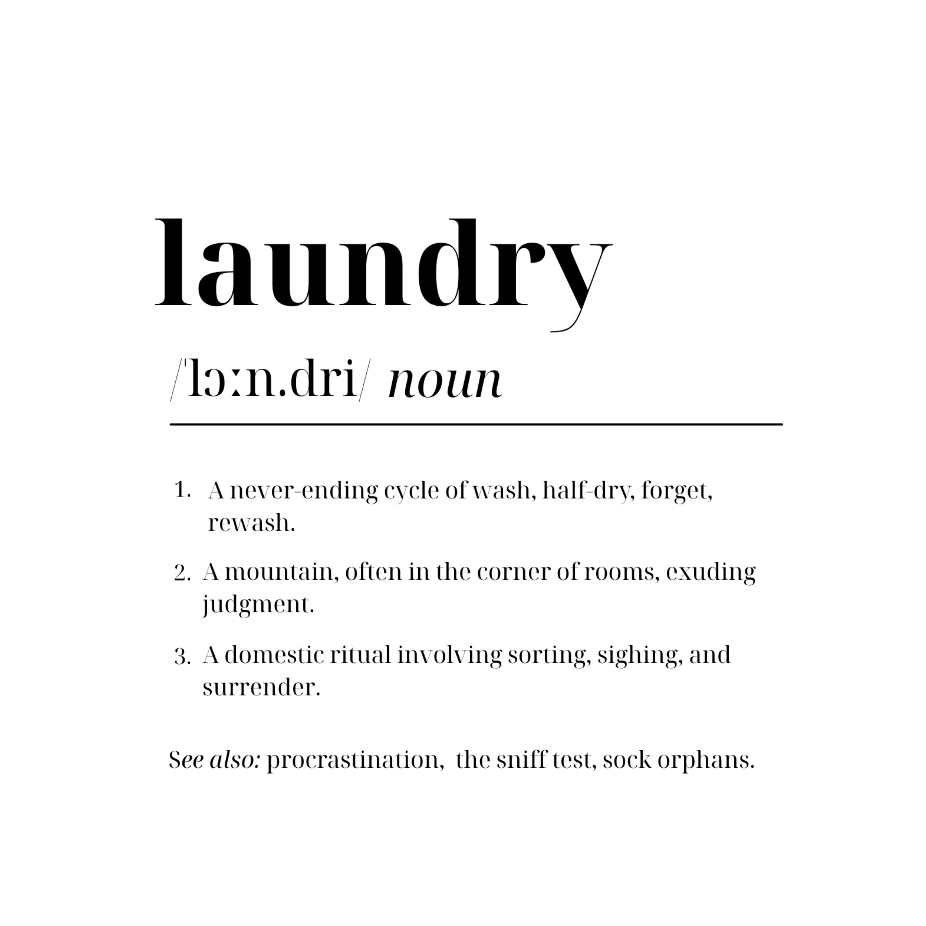 Funny Laundry Definition Print: Laundry Room Decor (digital Download ...