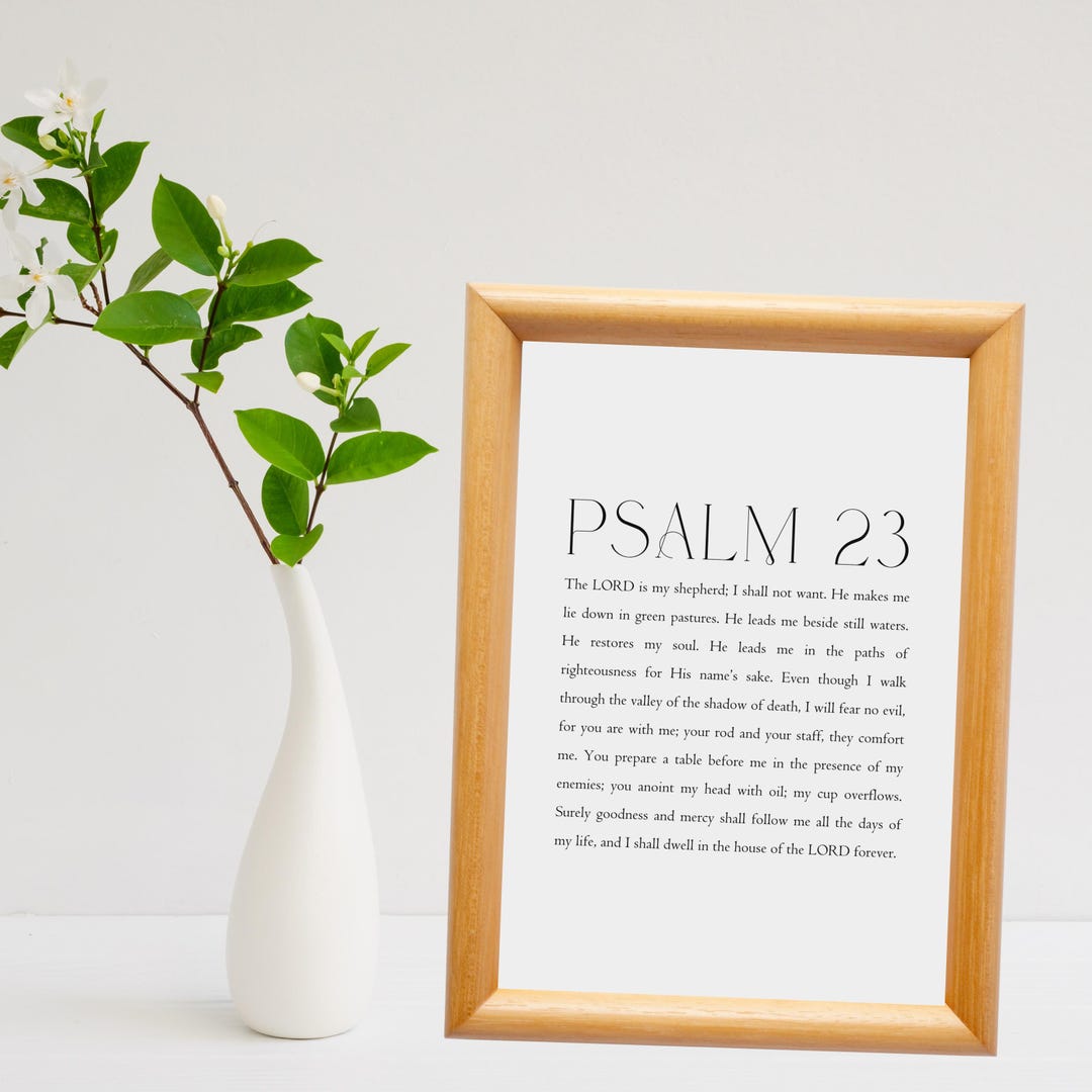 Psalm 23 Scripture Print: Minimalist Christian Wall Art (digital ...