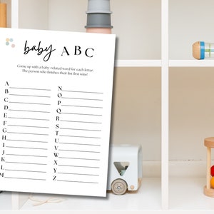 Baby ABC Game Baby Shower Game Baby Shower Games Gender Reveal Party ...