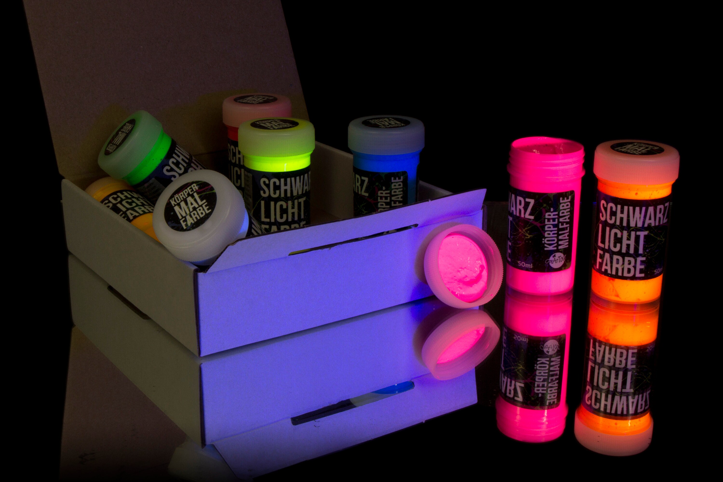 UV Body Paint 8x50ml Luminous Body Paint Neon Body Paint Black Light ...