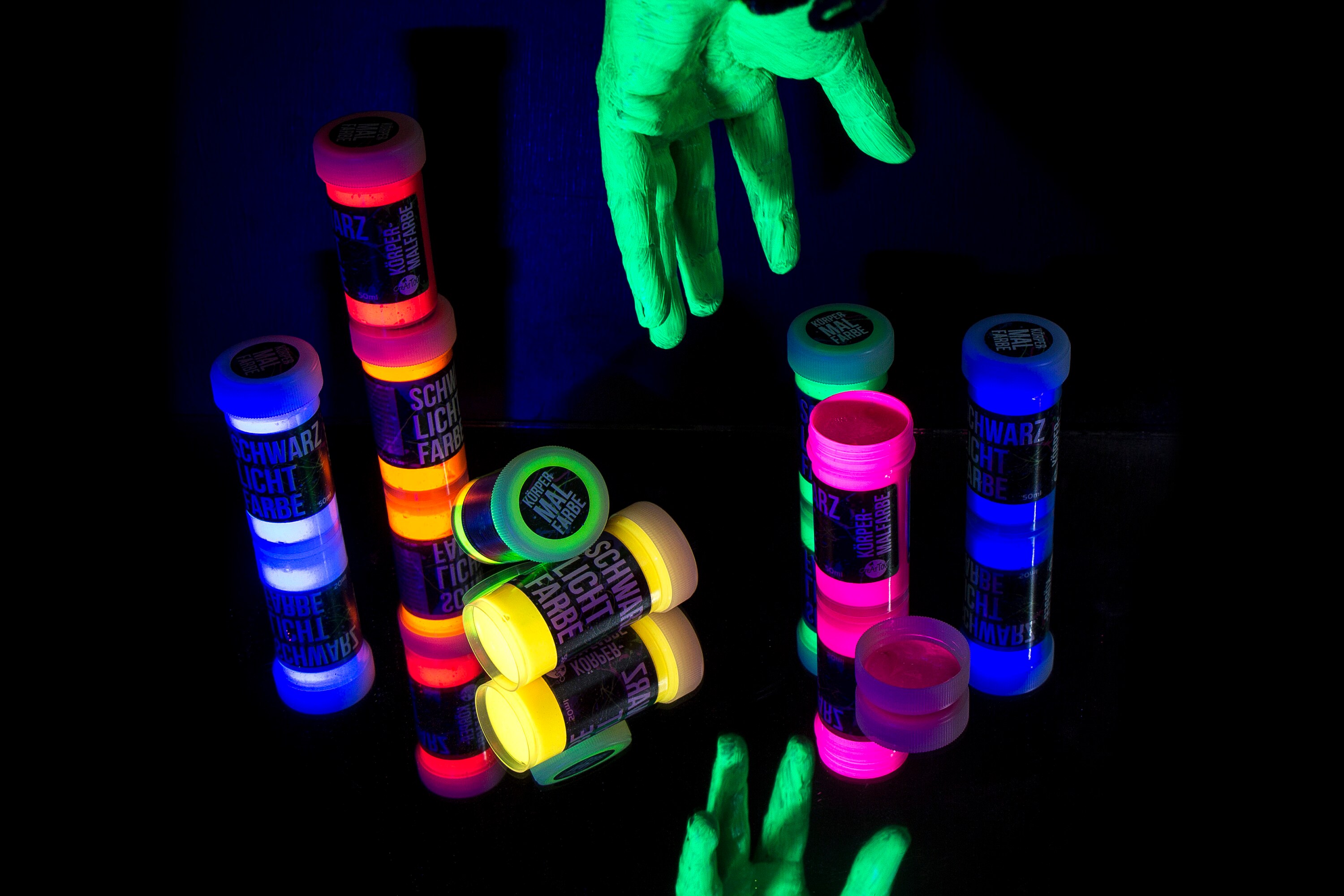 UV Body Paint 8x50ml Luminous Body Paint Neon Body Paint Black Light ...