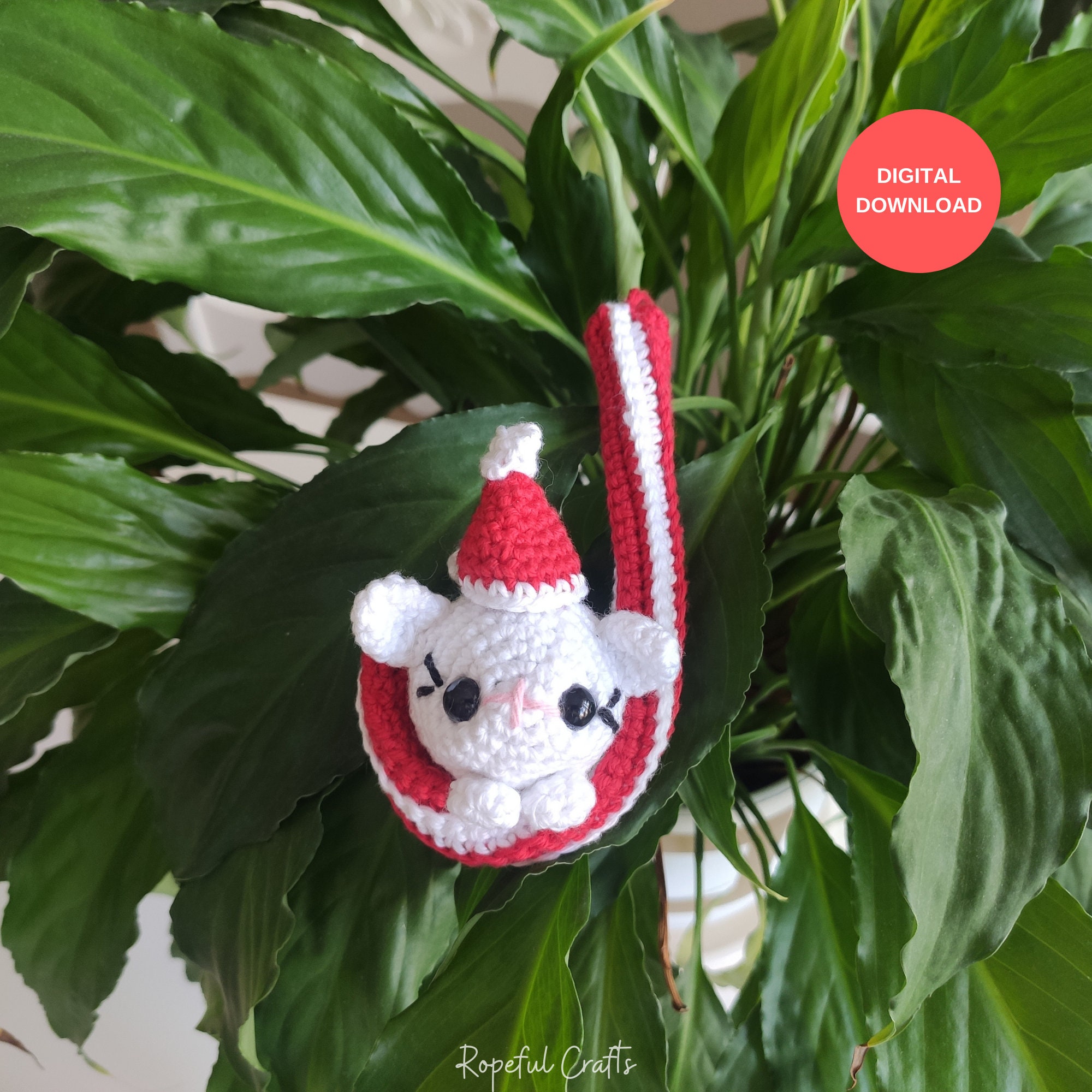 Christmas Car Hanging Crochet Pattern, Crochet Candy Cane Mini Animal ...