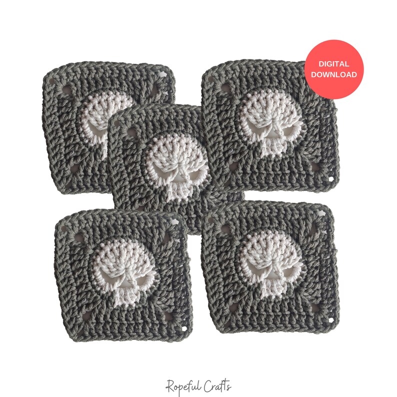 Skull Granny Square Pattern | Skull Crochet Granny Square Pattern ...