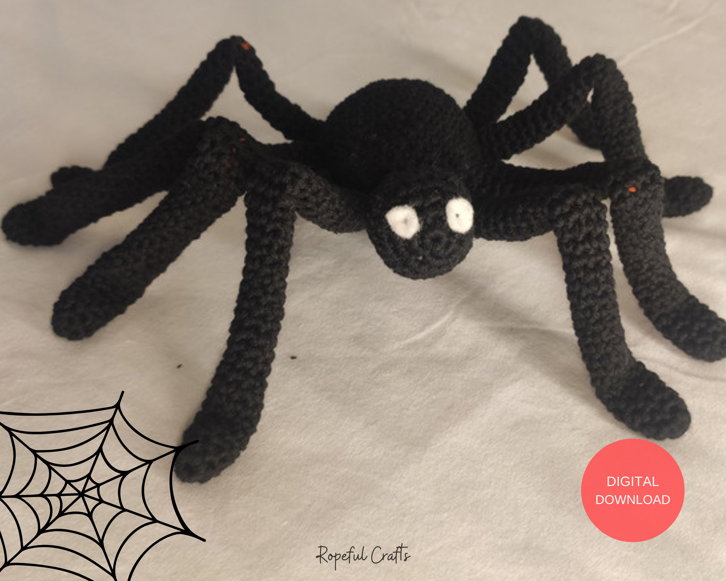 Patrón Araña Crochet, Patrón Araña Negra Halloween, Patrón Araña ...