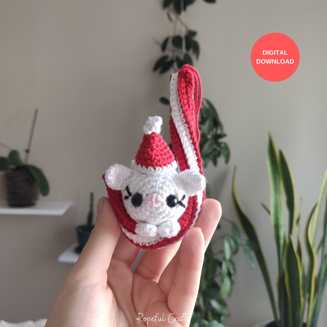 Christmas Car Hanging Crochet Pattern, Crochet Candy Cane Mini Animal ...