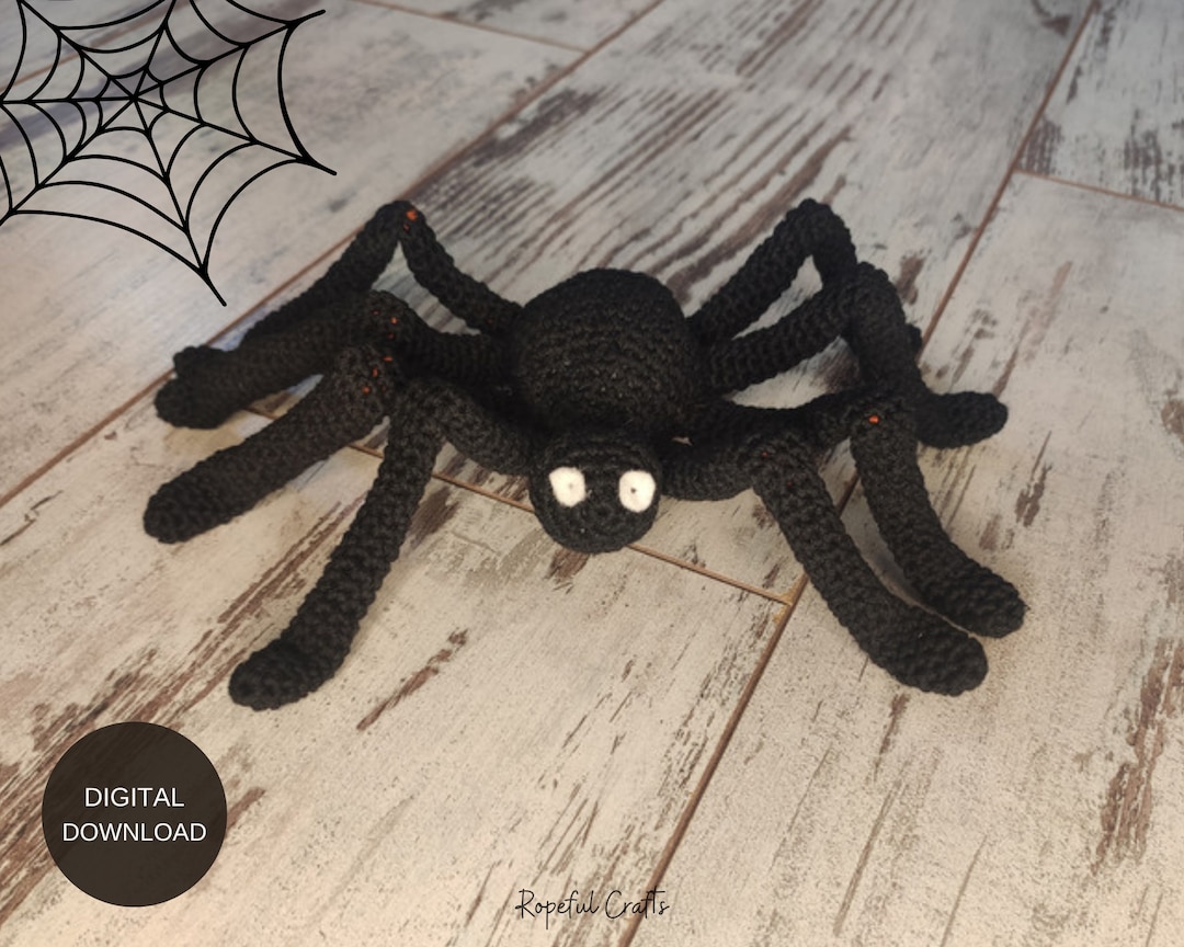 Spider Crochet Pattern, Halloween Black Spider Pattern, Amigurumi ...