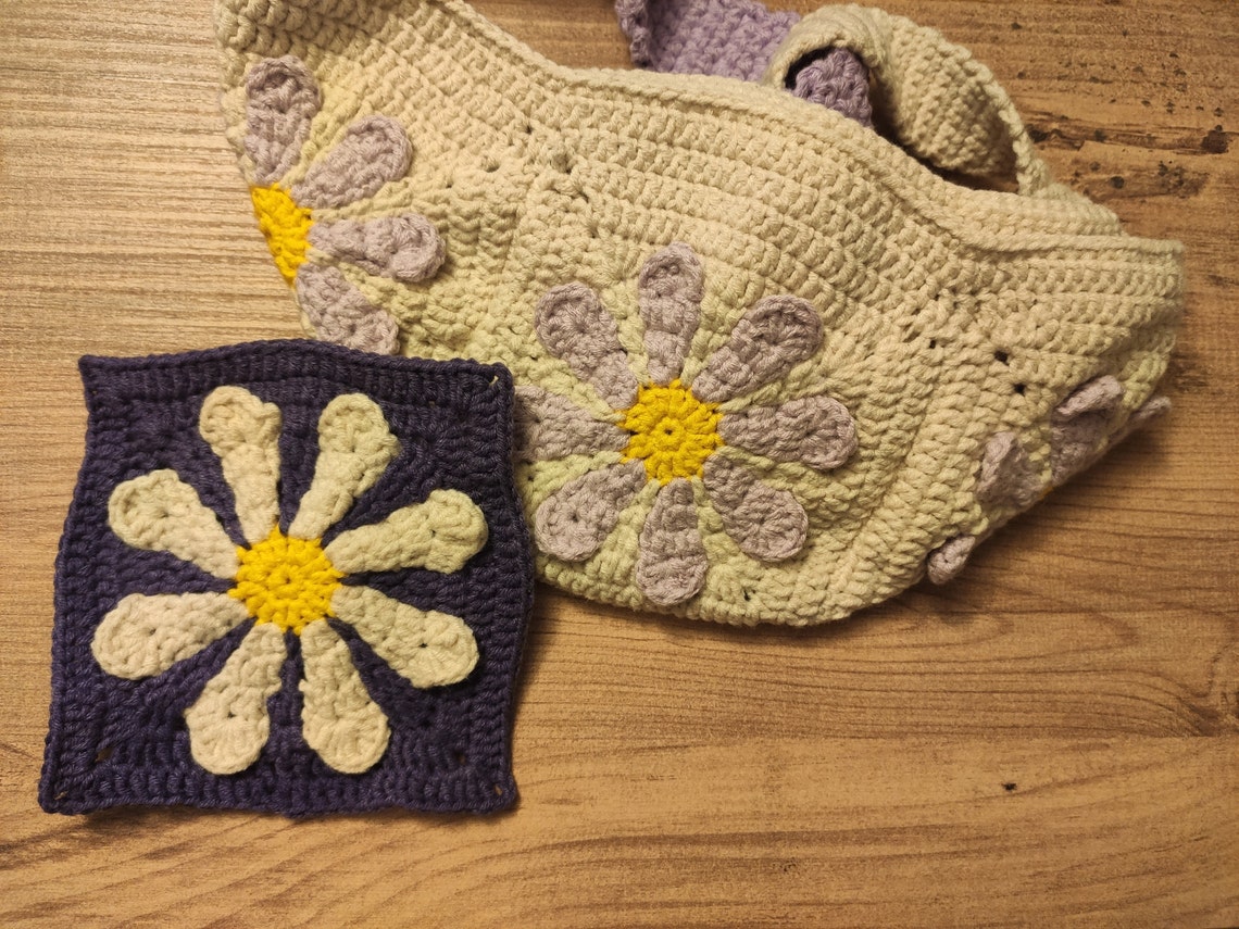 3D Retro Daisy Crochet Granny Square Pattern | Daisy Granny Square ...