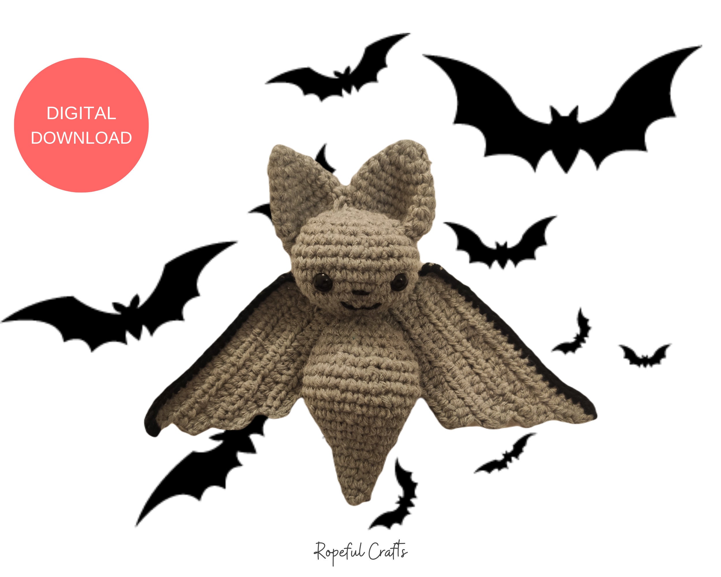 BAT Crochet Pattern, 3 Different Bat Pattern, Bat Crochet Bundle ...