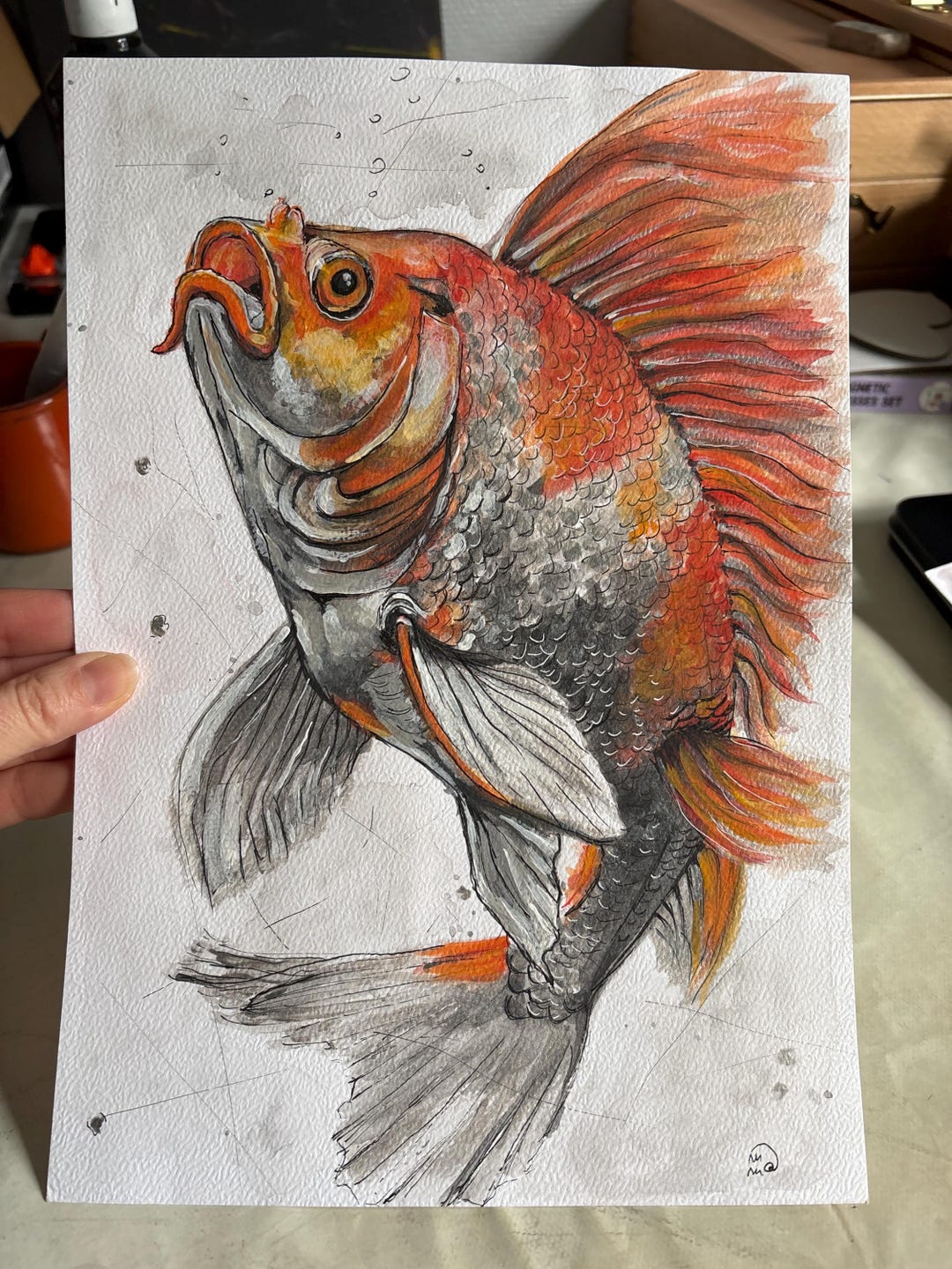 Handmade Koi Carp Watercolor - Art Print - Fish Illustration - Japan ...