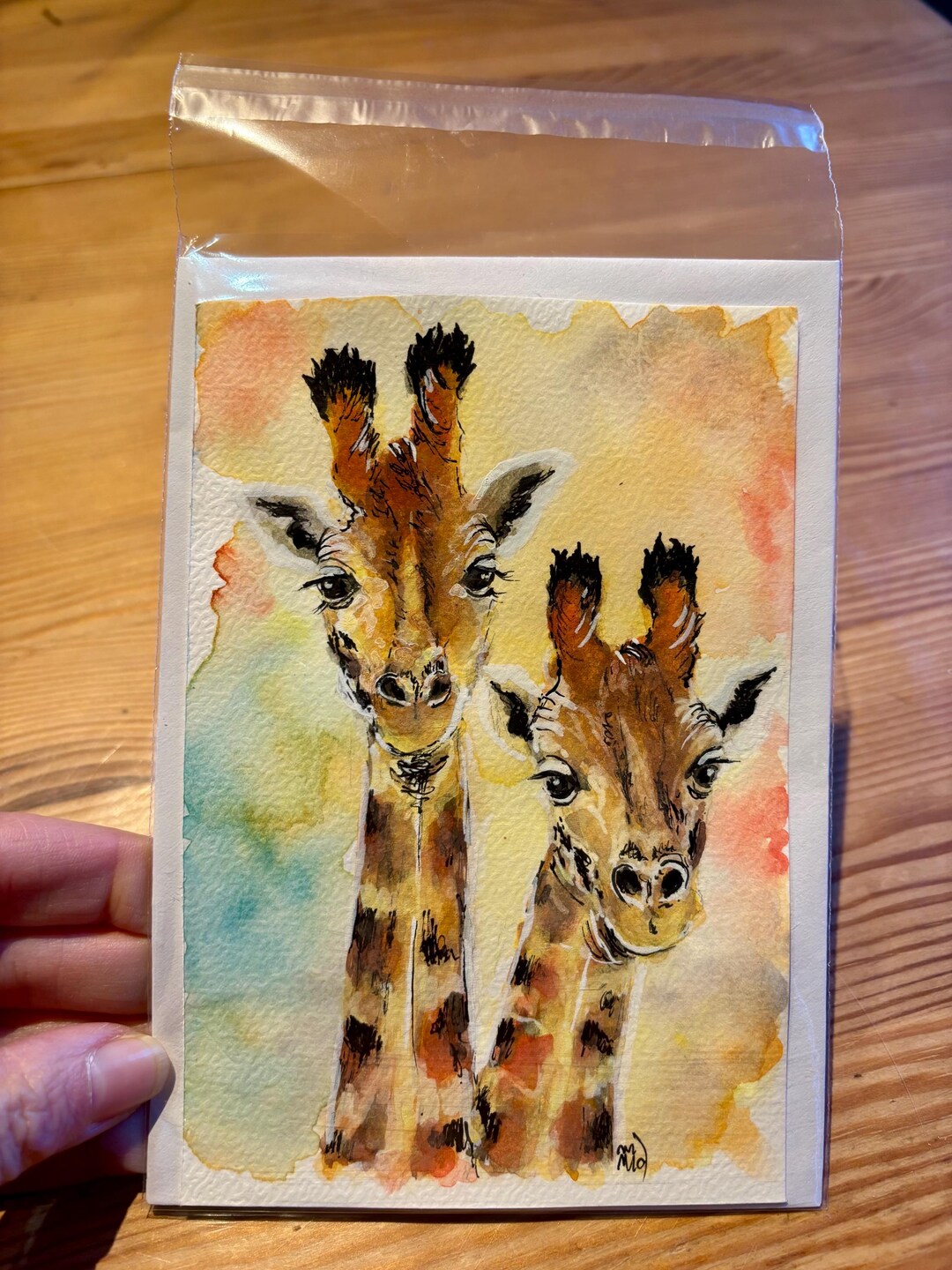 Postcard or Party Card - Giraffes - Handmade - Etsy