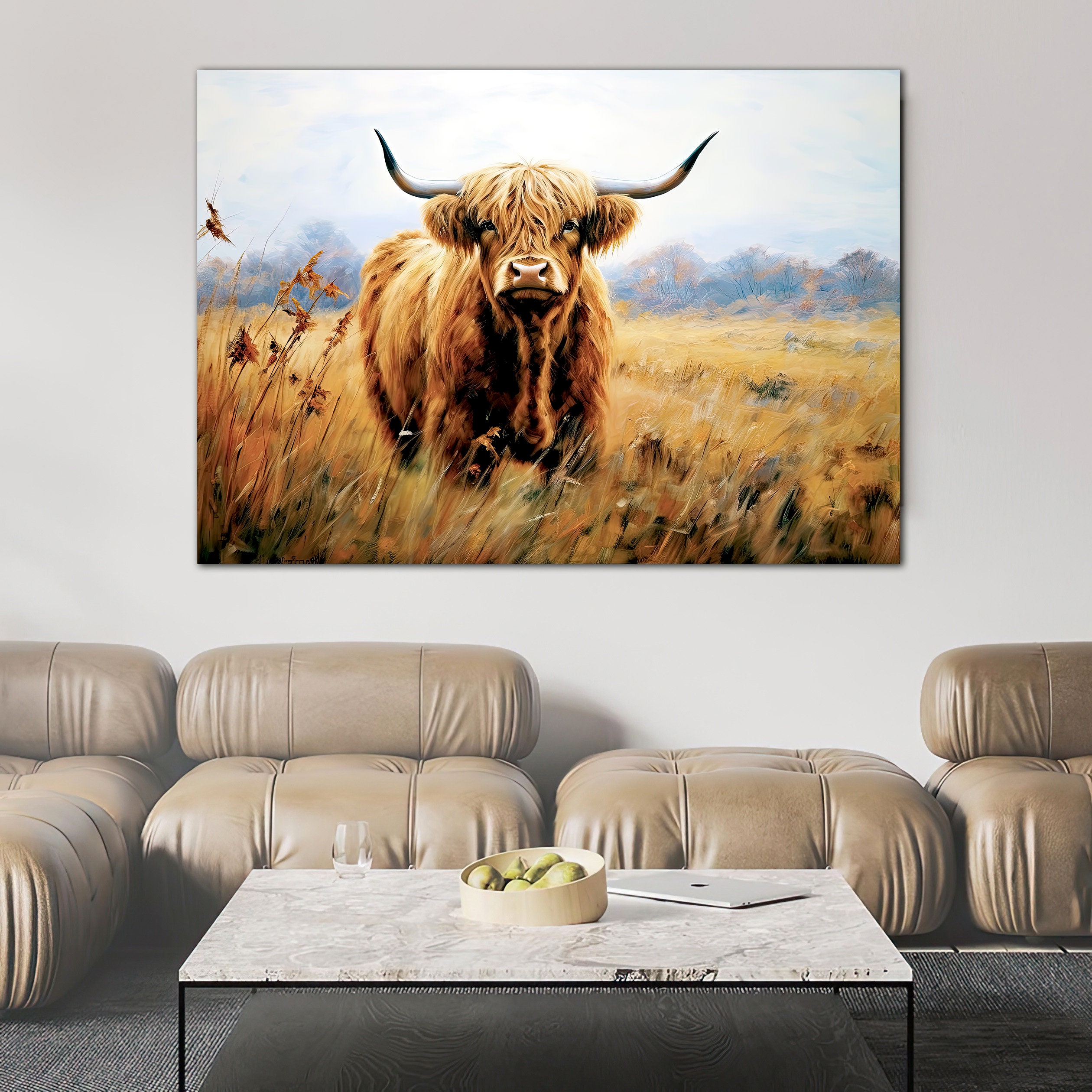 Highland Cow Canvas - Highland Cattle Art, Cow Painting | Gifted ...