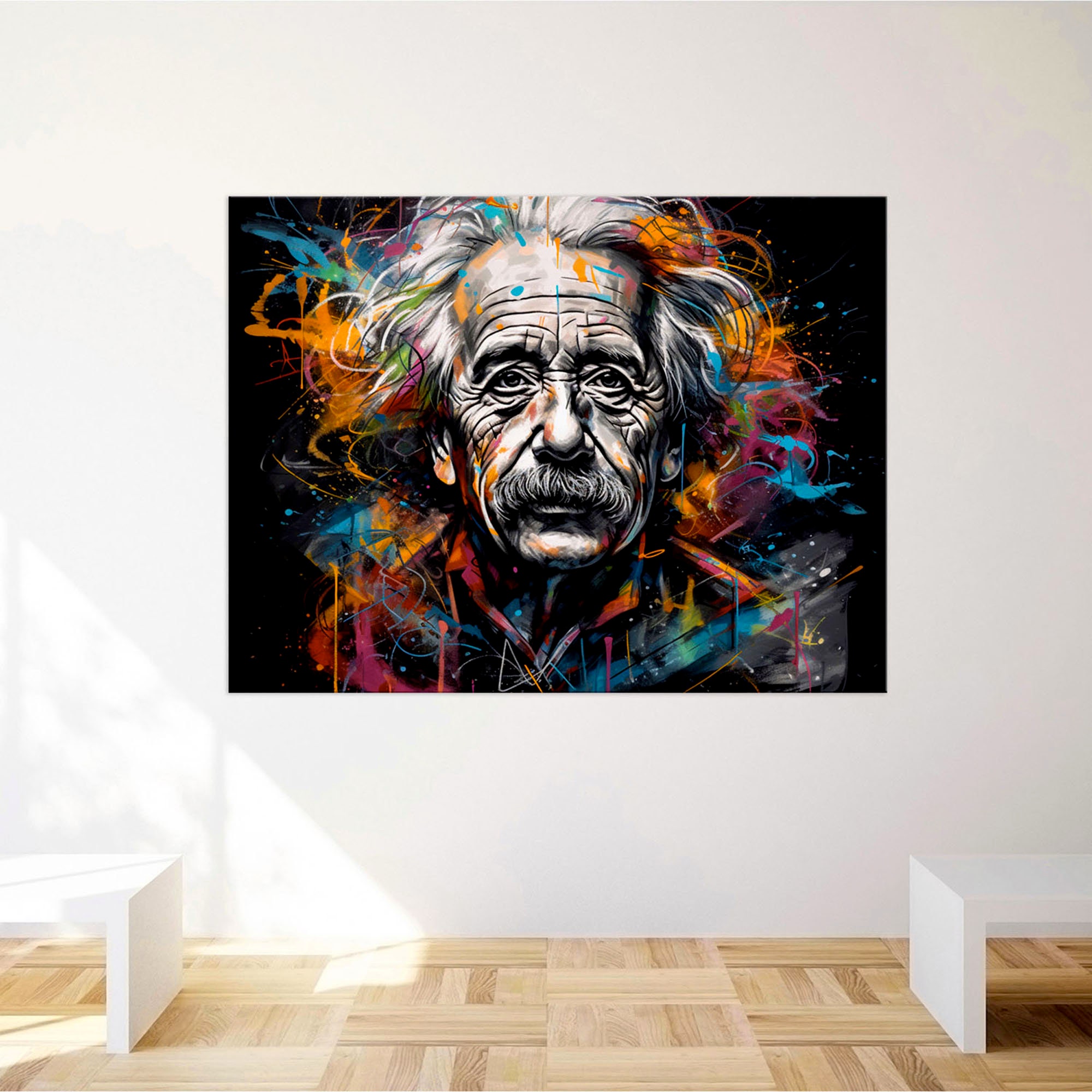 Albert Einstein Graffiti Portrait - Celebrity Decorative Canvas Wall ...