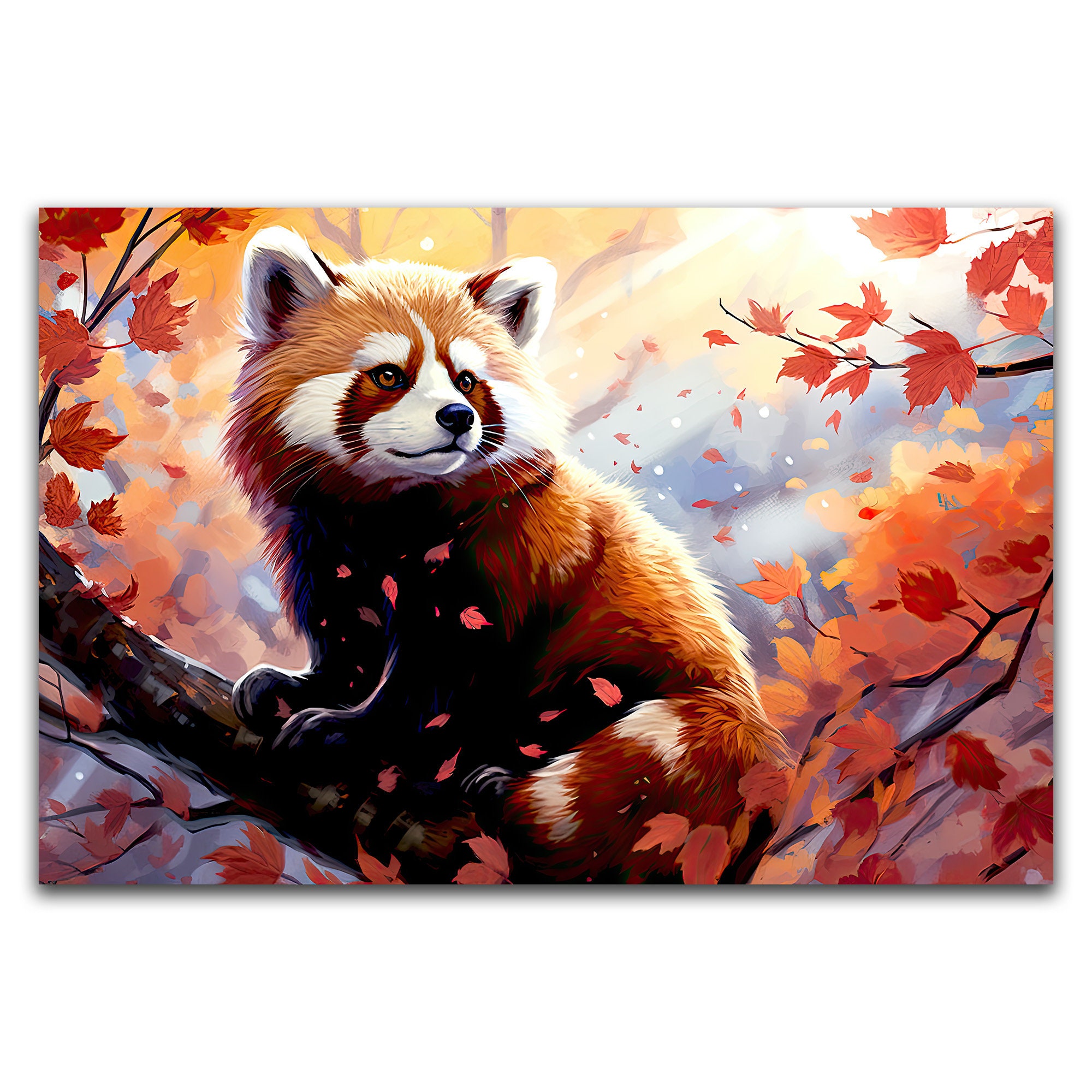 Red Panda Wall Art Painting for Children's Room Animal Wall Frame, Cute ...