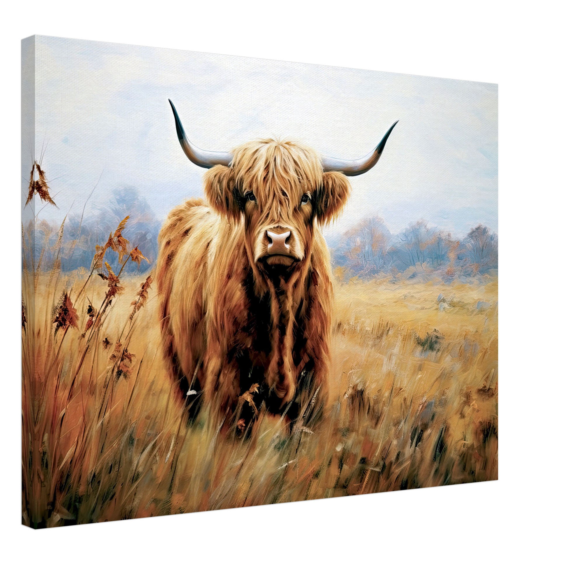 Highland Cow Canvas Highland Cattle Art Cow Painting Gifted