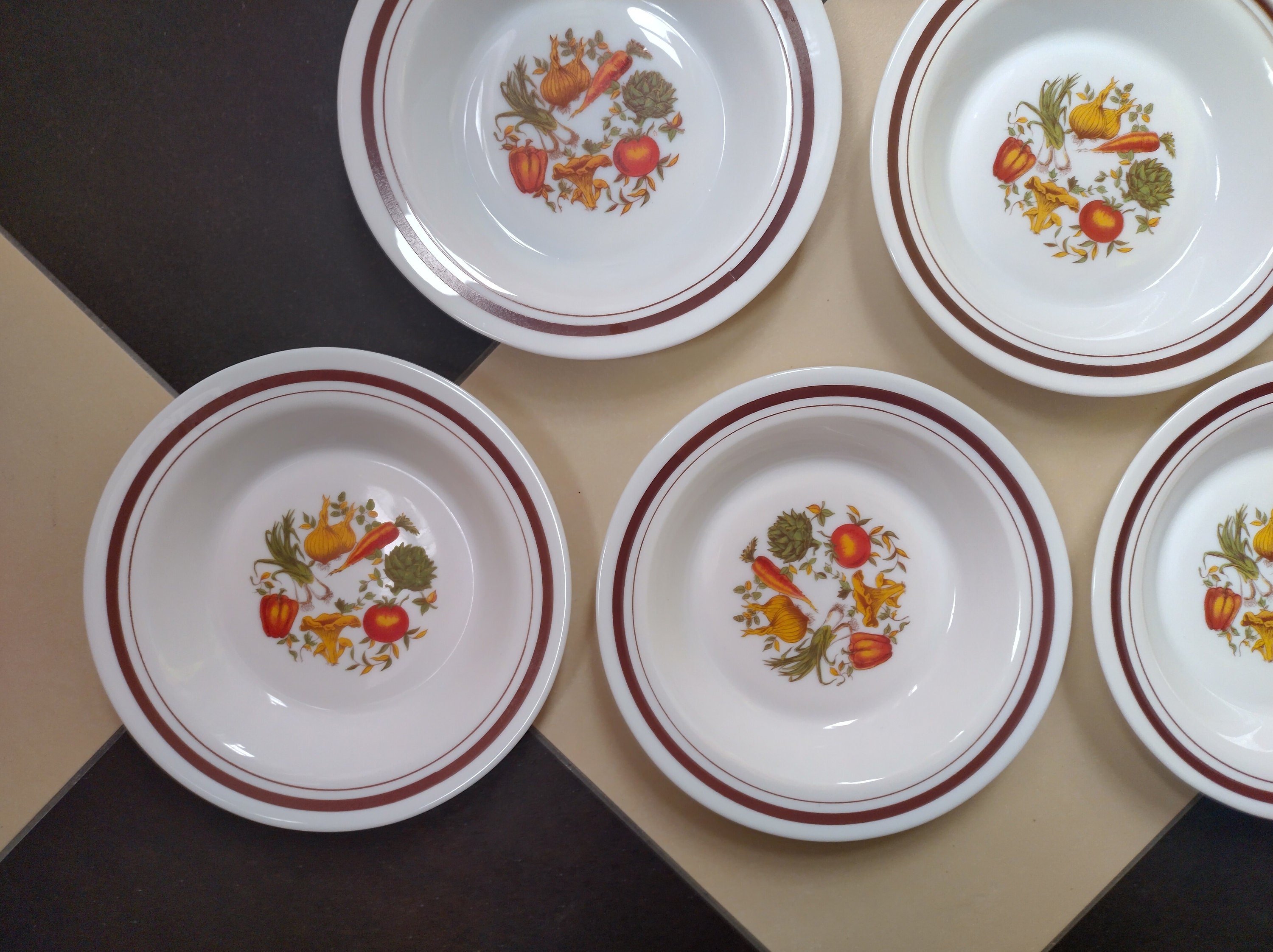 6 Stuks Diepe Borden Arcopal France Soepborden Groenten Patroon - Etsy