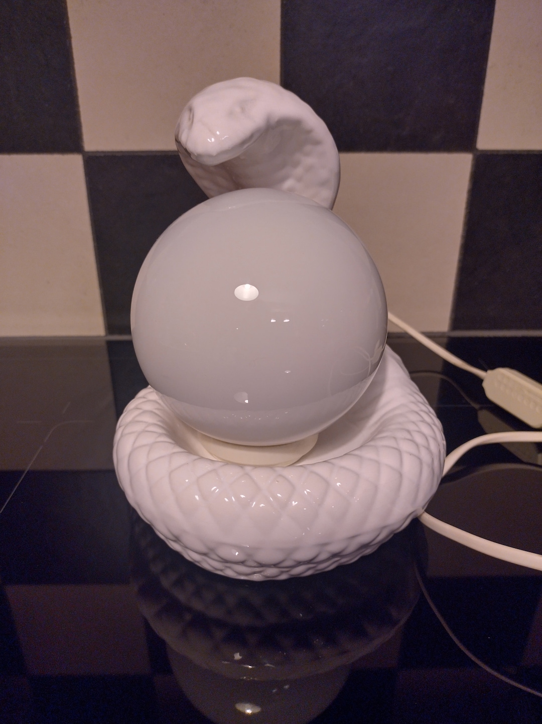 Vintage Tafellamp Cobra 1970s Keramiek Art Deco Seventies Lamp Slang ...
