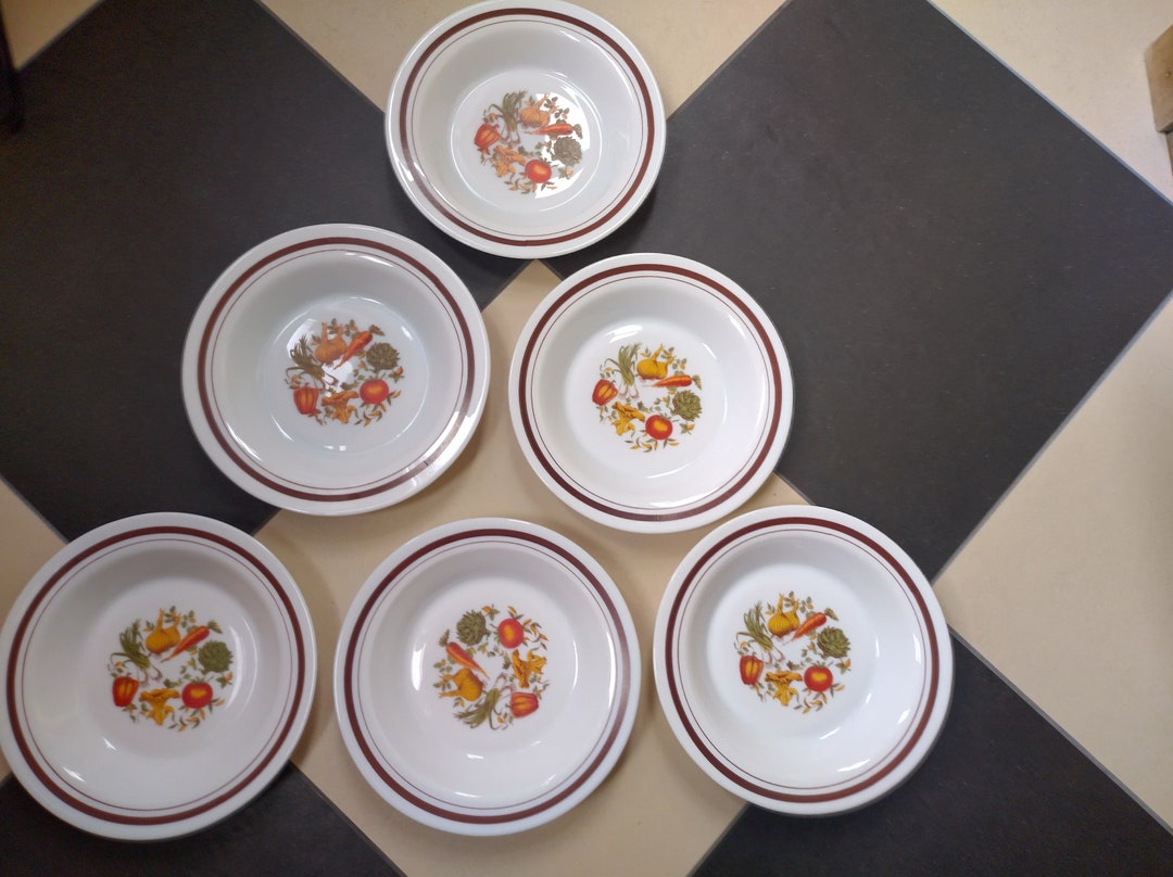 6 Stuks Diepe Borden Arcopal France Soepborden Groenten Patroon - Etsy