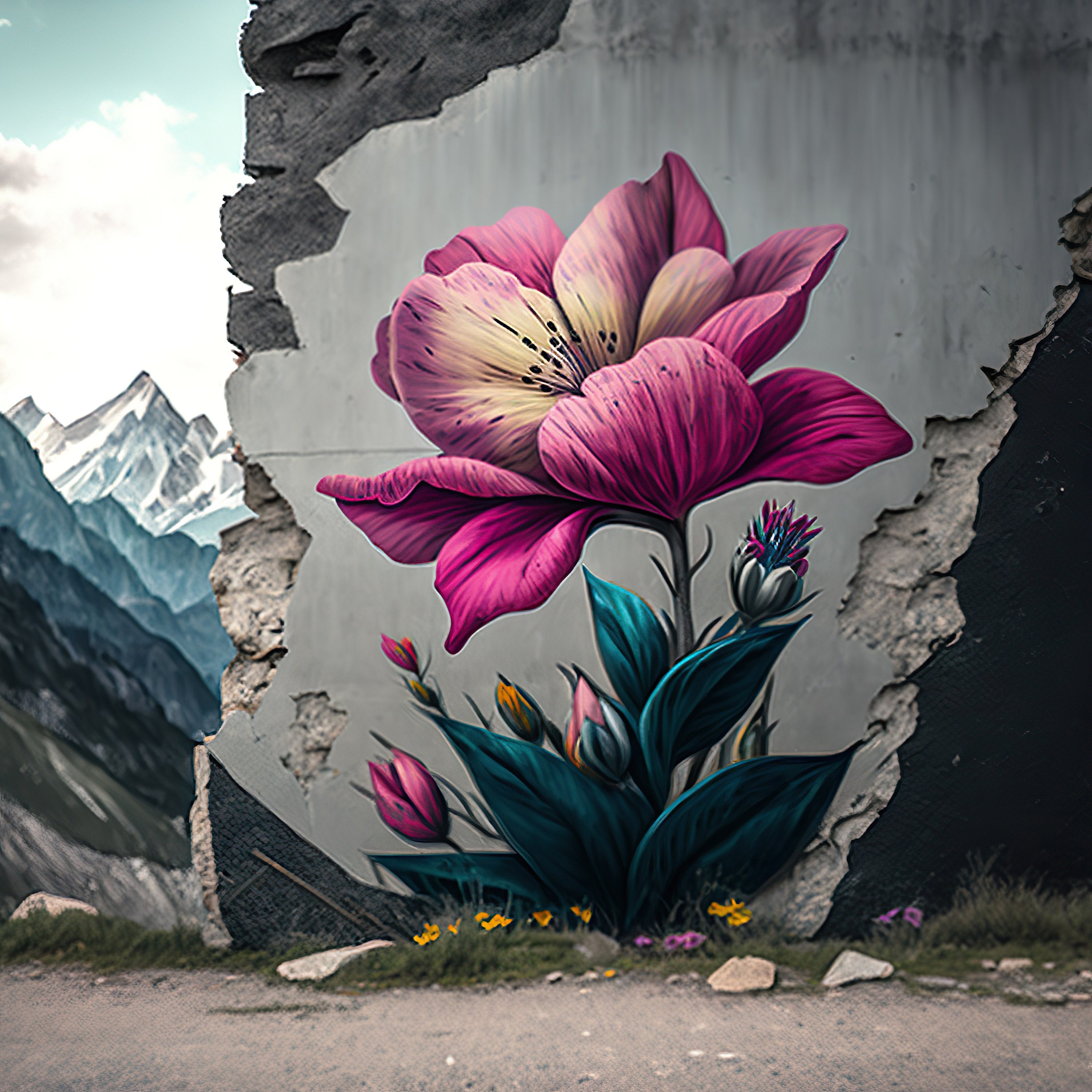Flower Graffiti Art