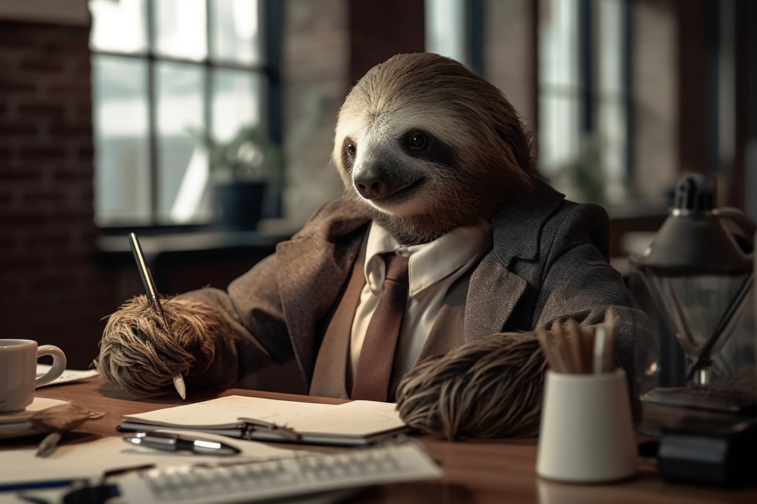 Office Sloth Wall Art Printable Download - Etsy