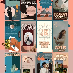 100 Boho Instagram Template Canva, Boho Instagram Stories Template ...