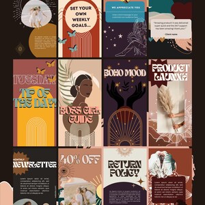 100 Boho Instagram Template Canva, Boho Instagram Stories Template ...