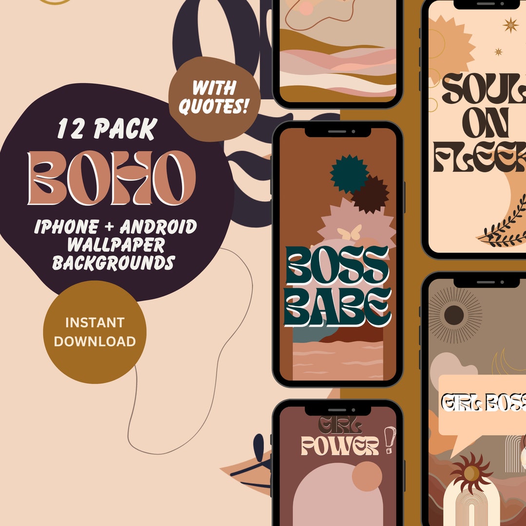 12 Boho Quotes iPhone Wallpapers - Etsy