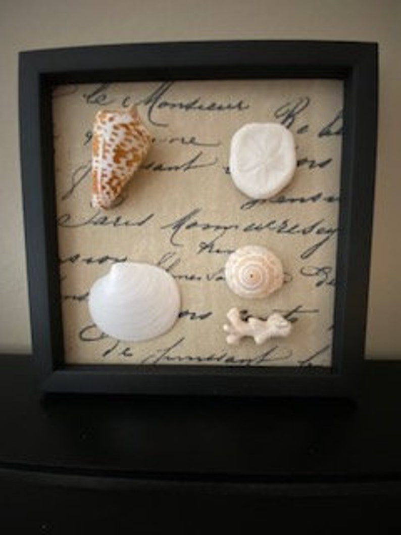 Coastal Wall Art Set of 3 Shell Wall Decor Shell Art Handmade Beach ...