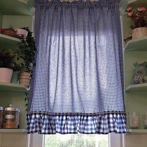Ruffled Gingham Tiers Cafe Curtains Valances Yellow & 13 Colors ...