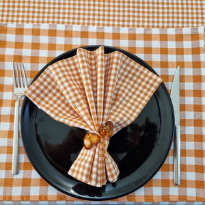 Rustic Gingham Ruffle Placemat, Runner and Cloth Napkin 14 Colors ...
