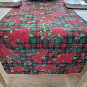 Holiday Christmas Red Solid Tablecloth, Napkins and Placemats With ...