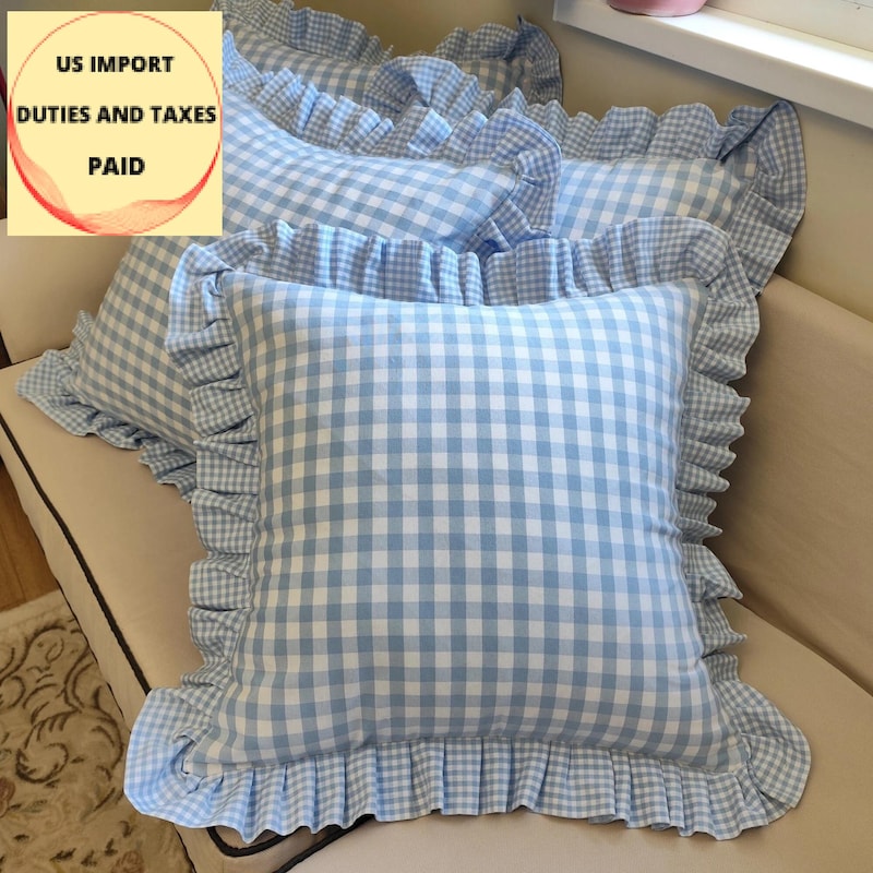 Dark Gingham Pillow - Etsy UK
