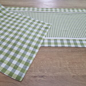 Green Gingham Tablecloth Runner Placemat and Napkin - Make Your Own Set ...