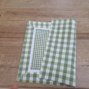 Custom Farmhouse Gingham Table Linens With Border - Choose of Color ...