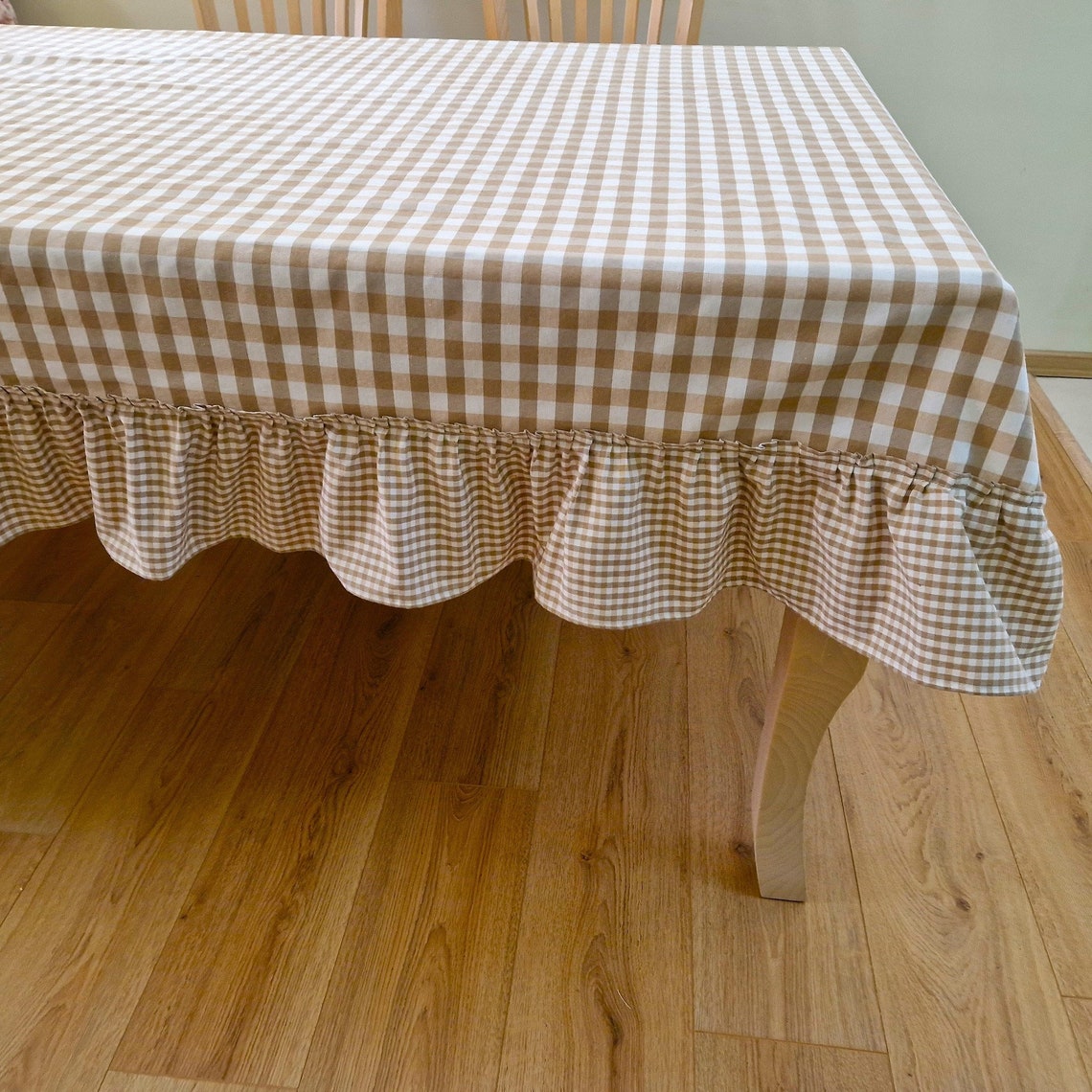 Ruffle Gingham Tablecloth: Rustic Farmhouse Checkered Table Cover - Etsy